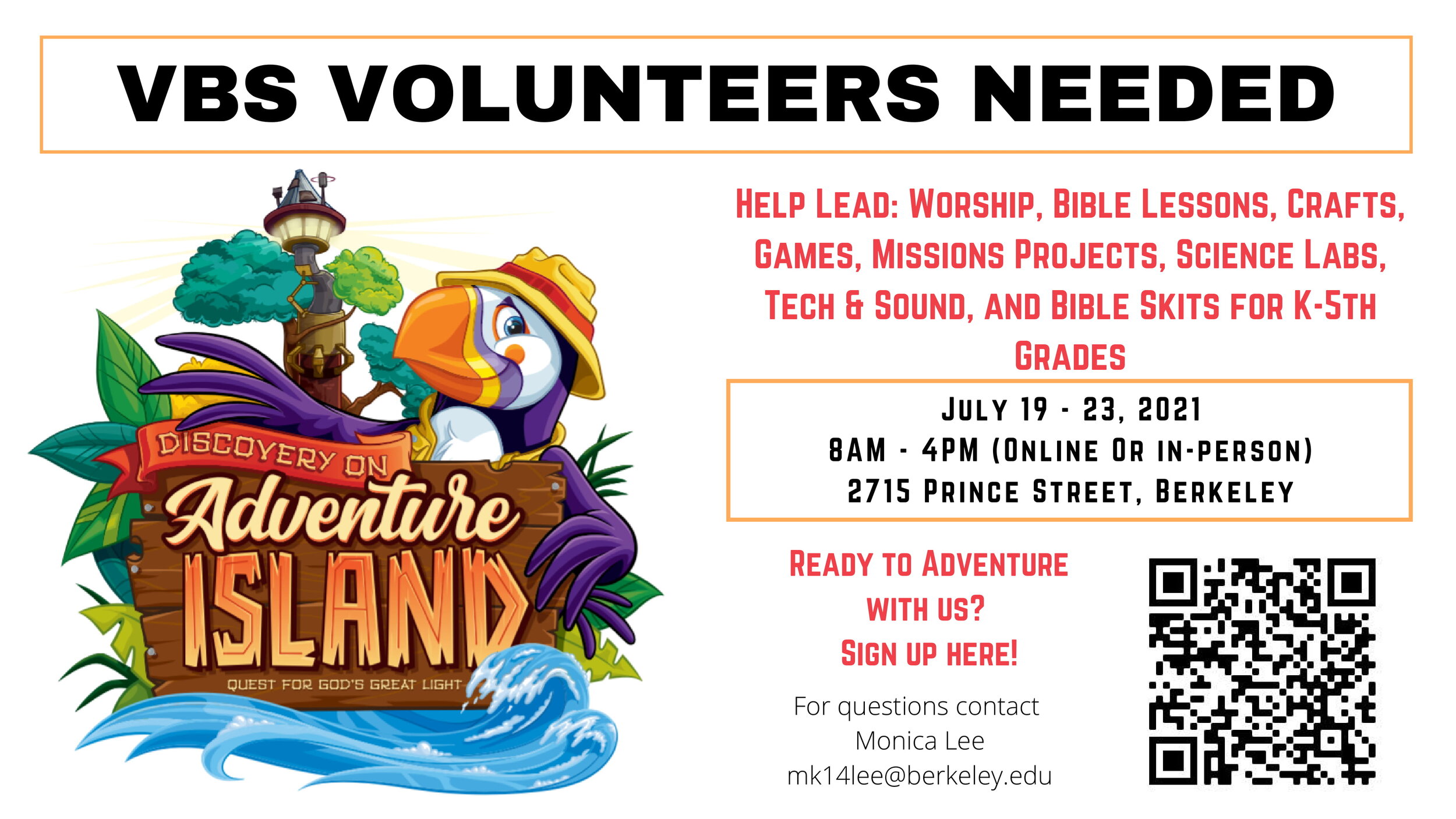 CFC Berkeley VBS 2021 Volunteers Needed! — Vinewood CFC