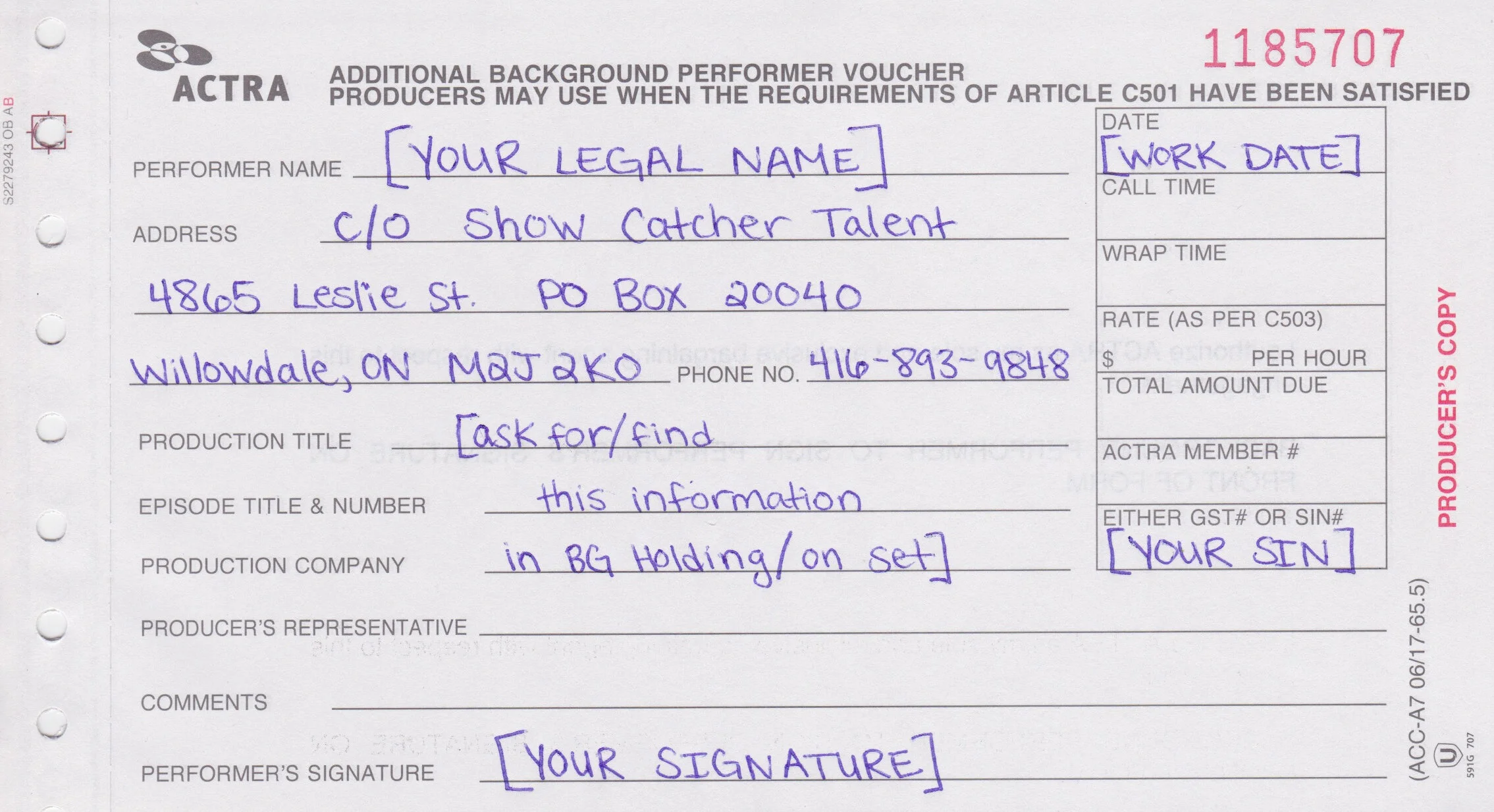 Vouchers — Show Catcher Talent Agency