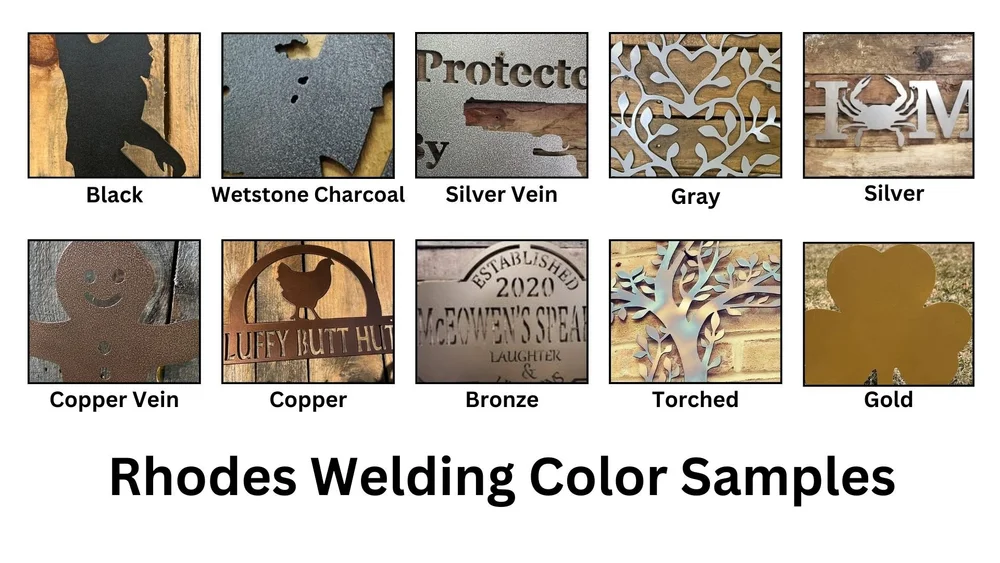 Metal Signs with Custom Powder Coat — Rhodes Welding & Metal Works