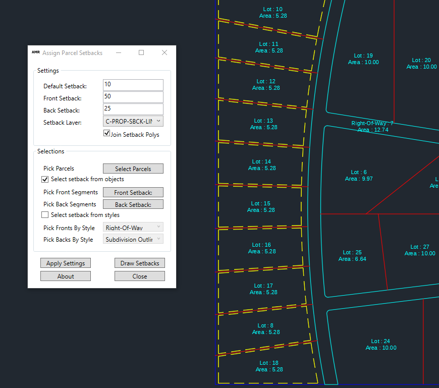 Parcel Setback Tool — AMR Consulting
