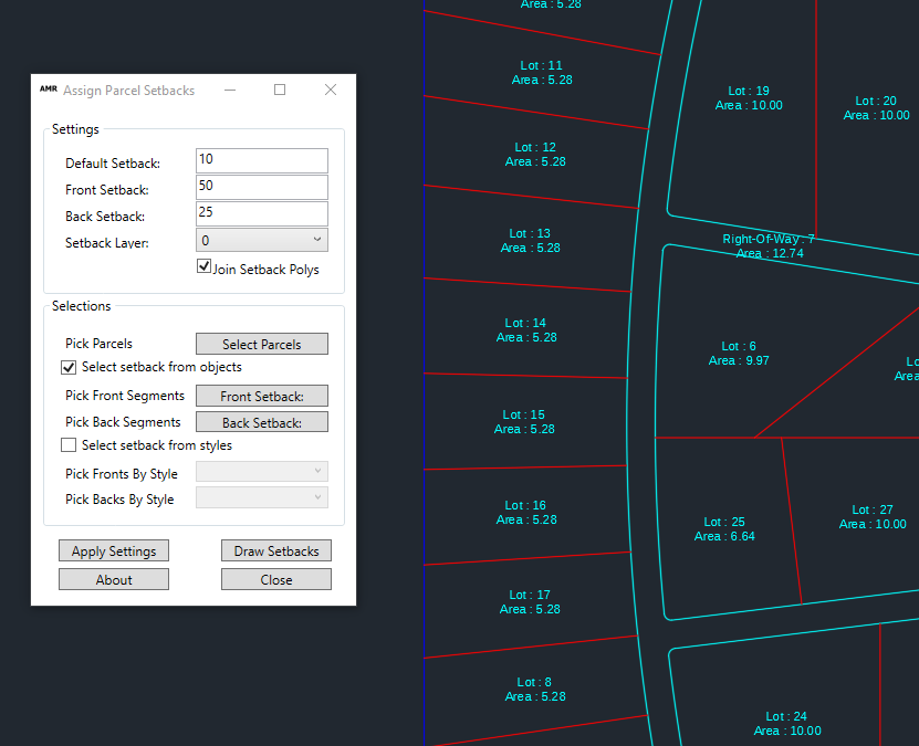 Parcel Setback Tool — AMR Consulting