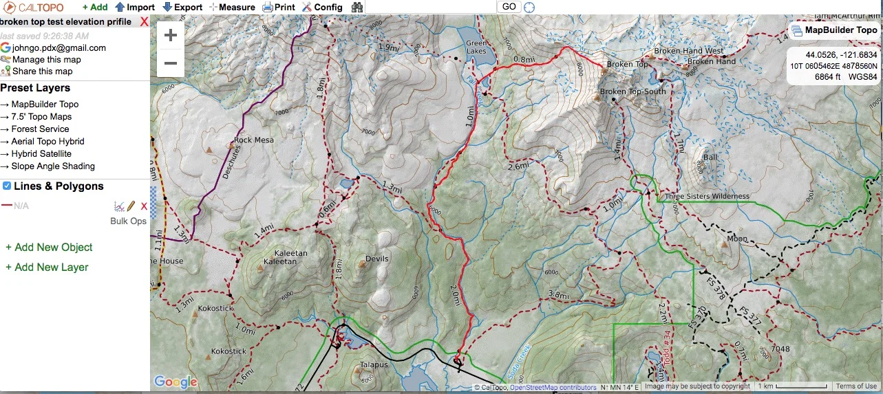 CalTopo pro tip: elevation profiles — Alpinesavvy