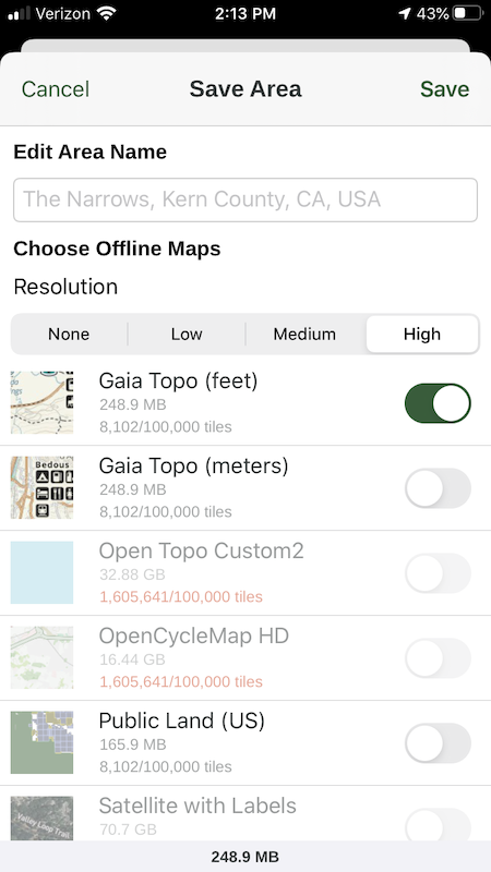 Download maps for an entire state in Gaia GPS? Yes! — Alpinesavvy