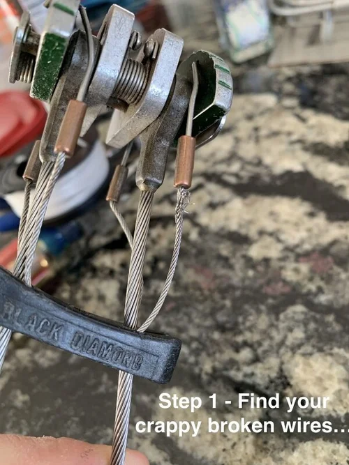 Repair a cam with trimmer line - tutorial — Alpinesavvy