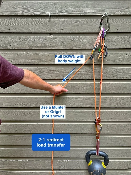 Move a big load a short distance with the 2:1 redirect haul — Alpinesavvy
