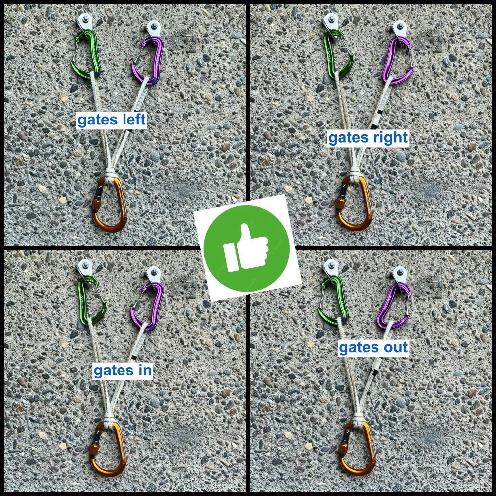 Does it matter which way carabiner gates face on an anchor? — Alpinesavvy