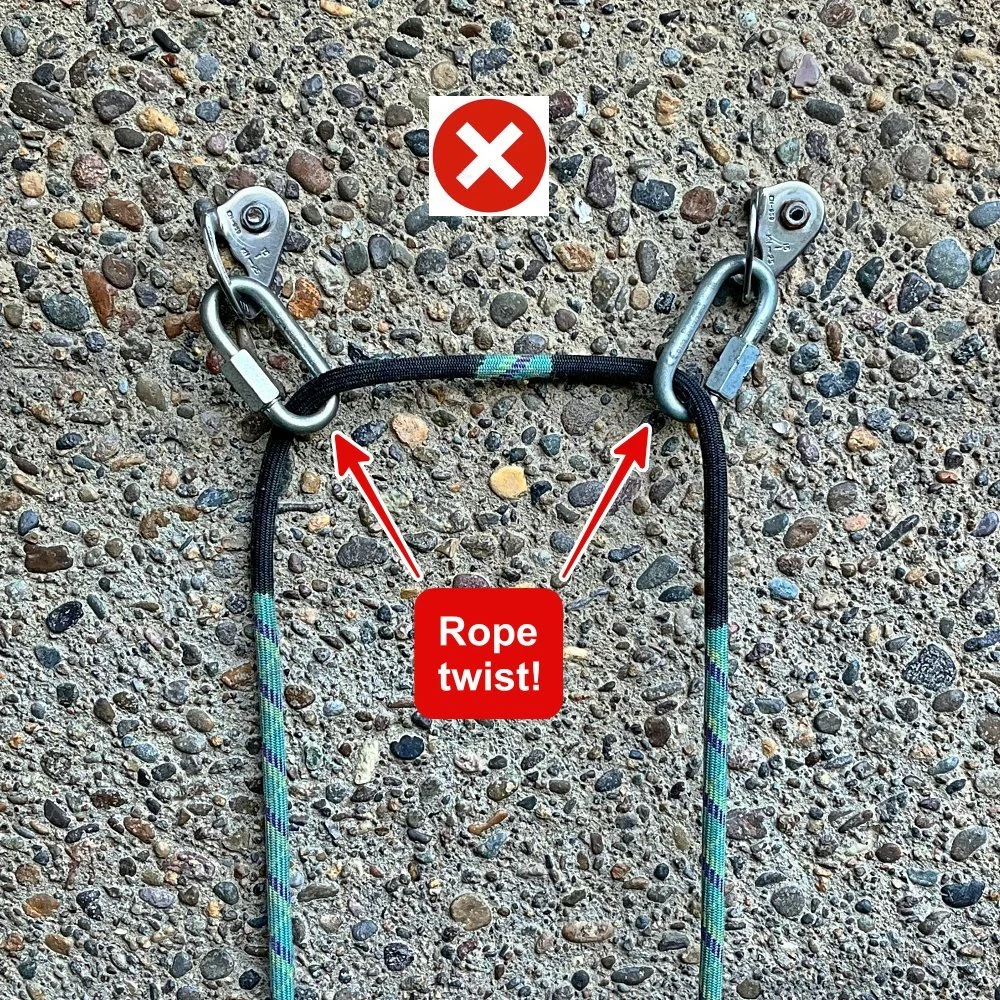 Anchor-induced rope twisting — Alpinesavvy