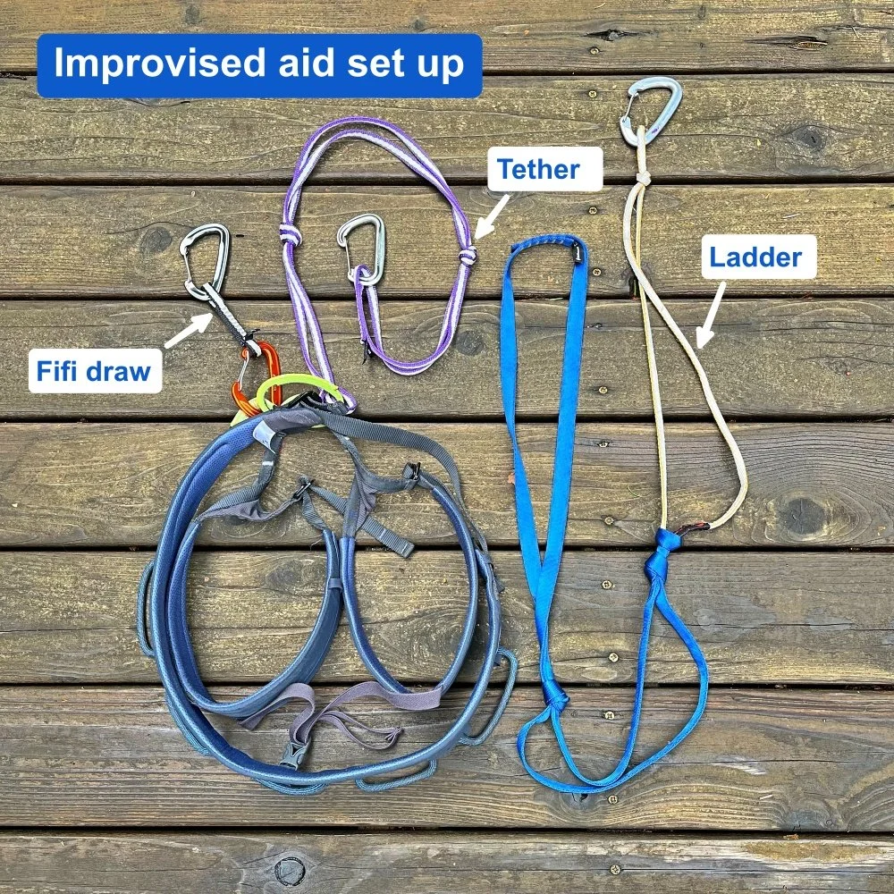Improv aid climbing - the one ladder method — Alpinesavvy