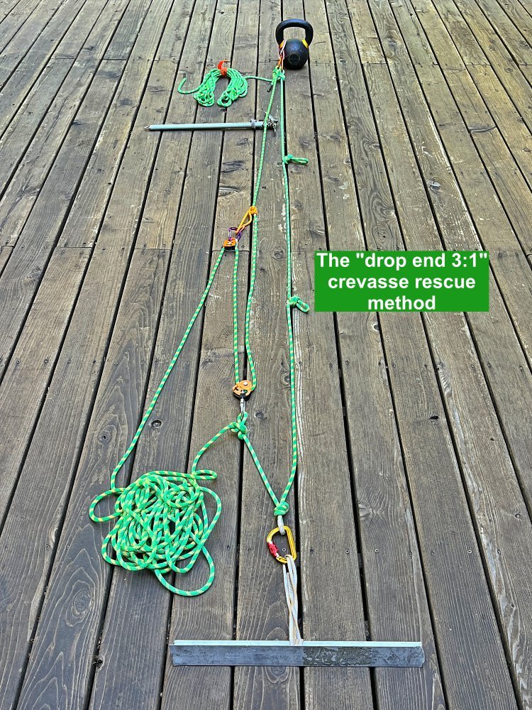 “Drop end 3:1” for crevasse rescue — Alpinesavvy