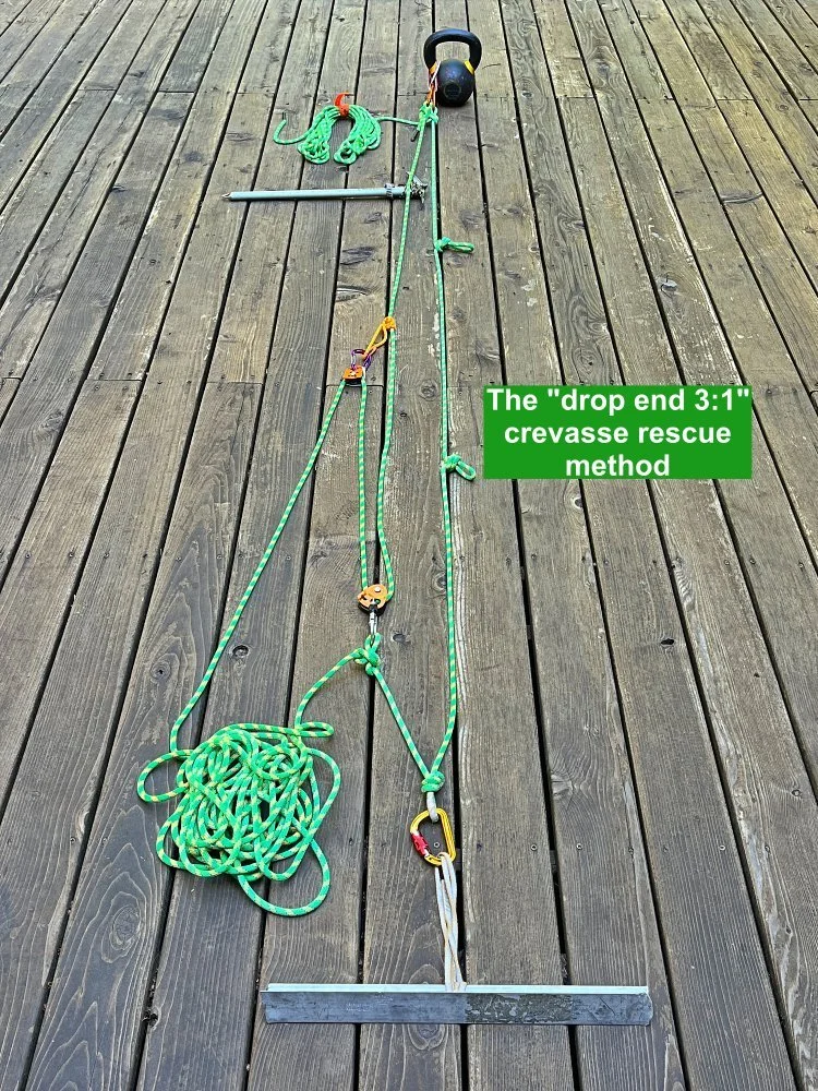 “Drop end 3:1” for crevasse rescue — Alpinesavvy