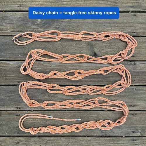 Tame skinny ropes with a daisy chain — Alpinesavvy