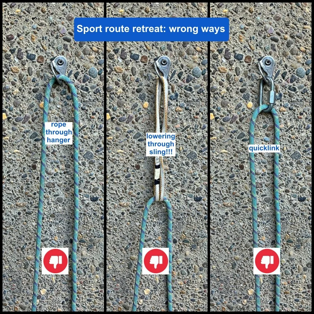 Retreat anchors - sport climbing — Alpinesavvy