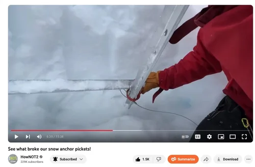 A strong, simple and fast snow anchor — Alpinesavvy