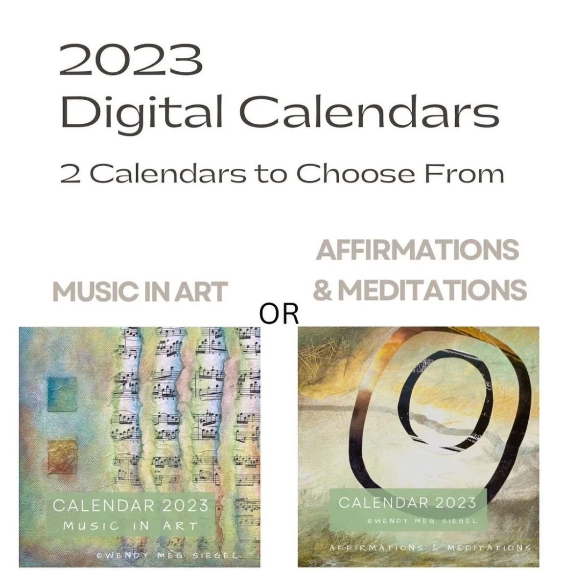 2023 Digital Calendars — Wendy Meg Siegel Art