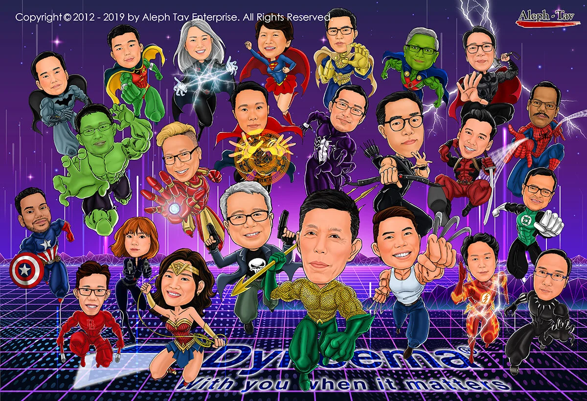 Customize Marvel Superhero Digital Caricature Cartoon Portrait ...