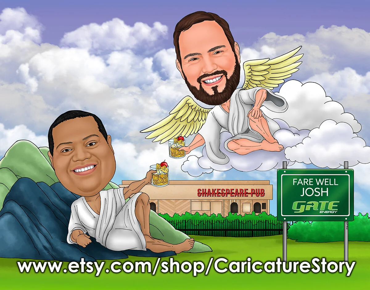 Personalized caricature cartoon portrait for office farewell and ...