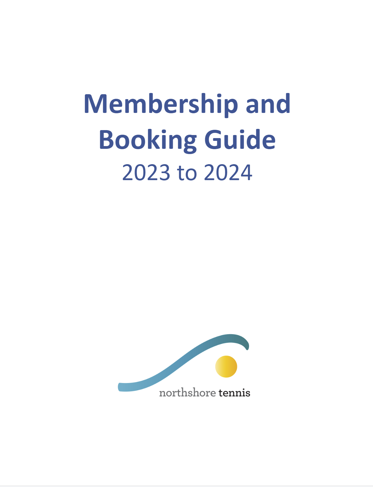 Member Guide 2024 NST Northshore Tennis North Shore Tennis Club