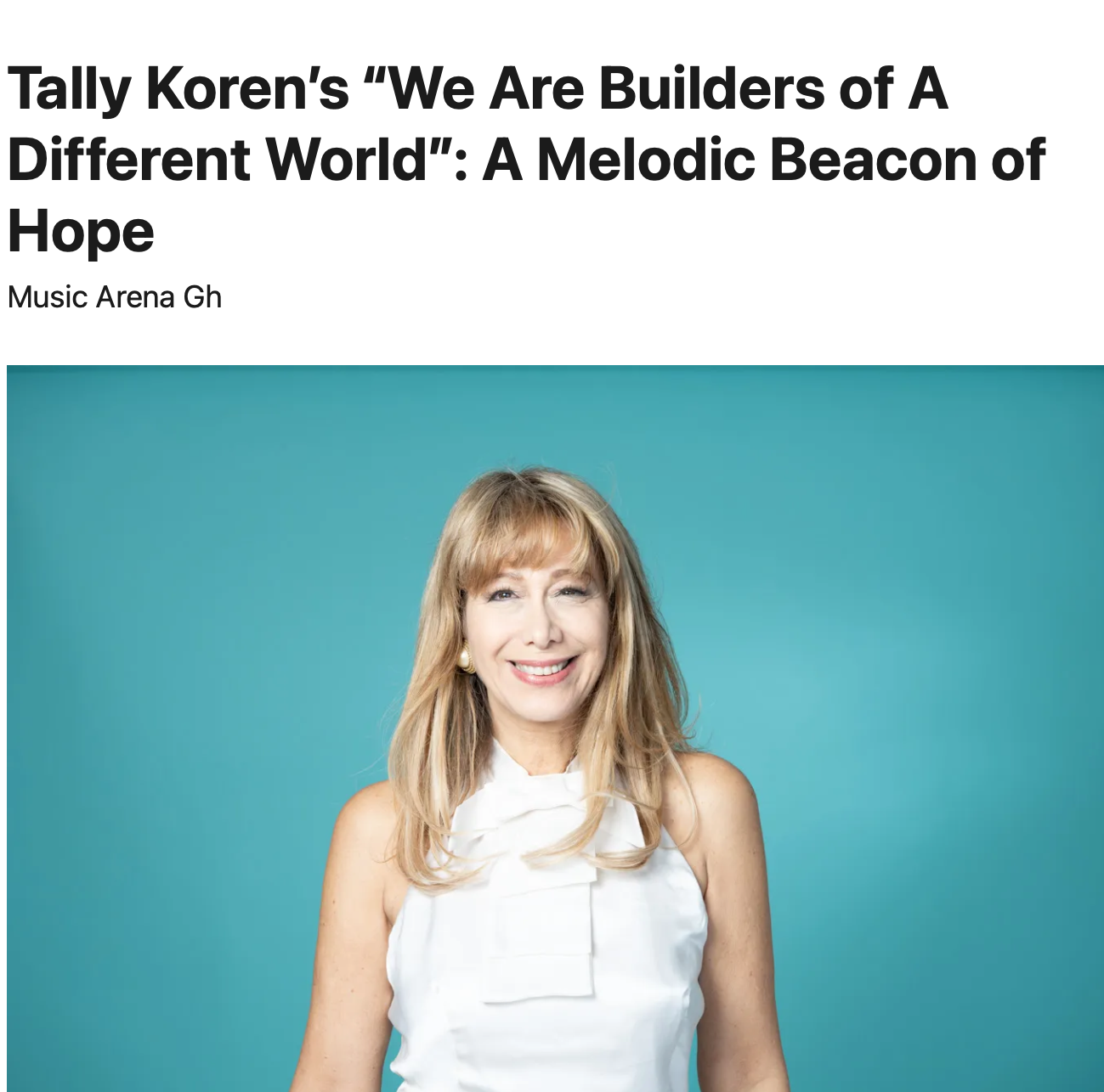 Internationl Singer |Tally Koren | Pop Music