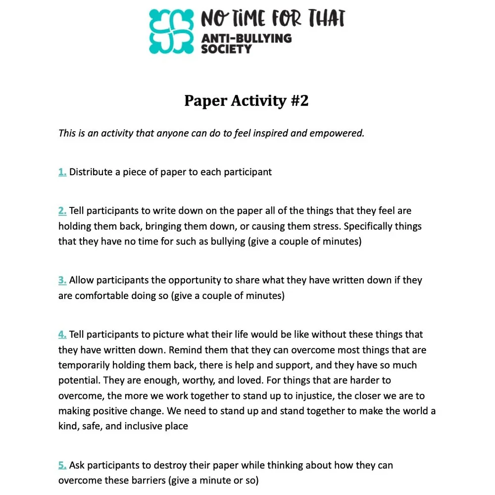 Educational Materials | Bullying Prevention Tools — No Time for That ...