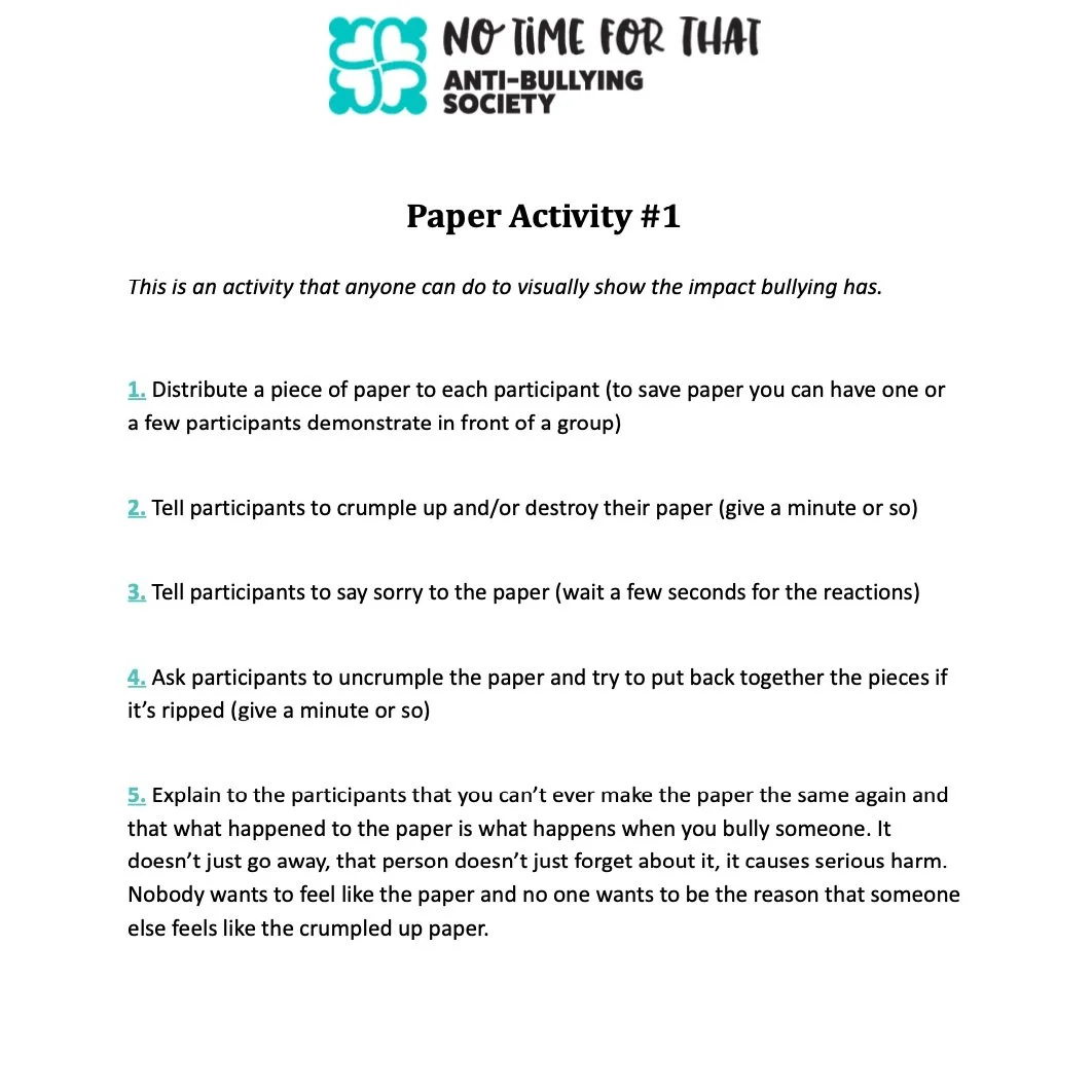 Educational Materials | Bullying Prevention Tools — No Time for That ...