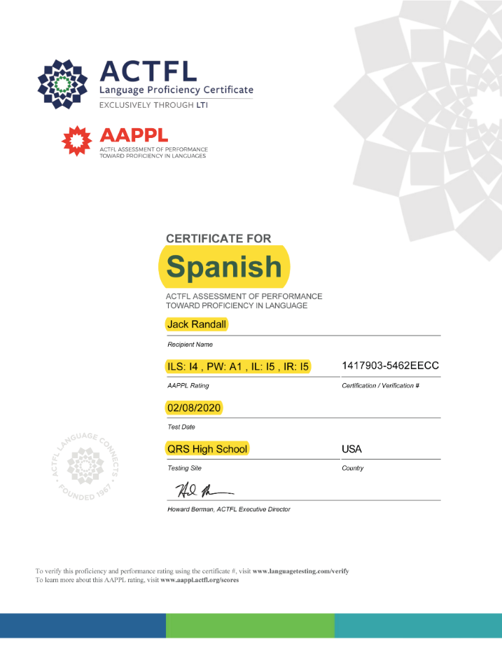 Score Reports — Global Seal of Biliteracy