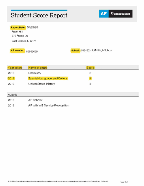 Score Reports — Global Seal of Biliteracy