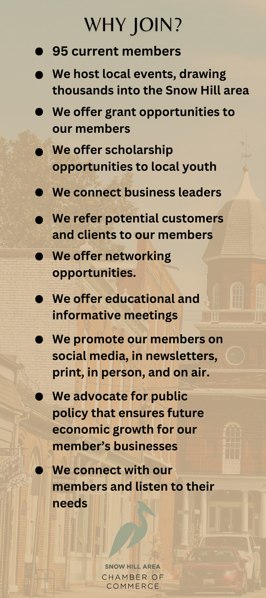Membership Benefits — Snow Hill Area Chamber