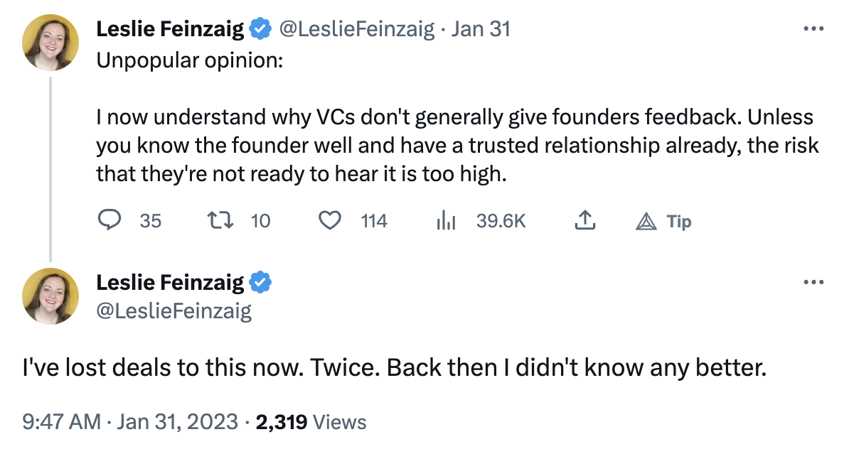 Why Don't VCs Give Feedback? — Chris Neumann