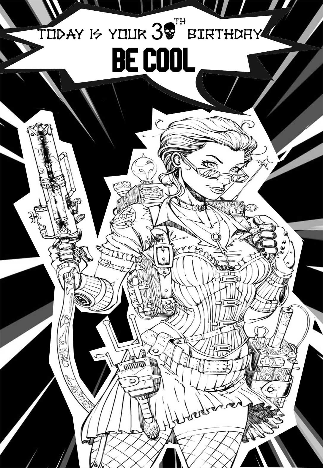 Happy 30th Birthday Coloring Pages & Cards — PRINTBIRTHDAY.CARDS