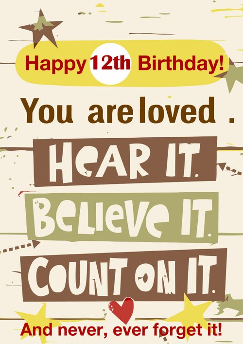 10 Gorgeous Printable Birthday Cards for 12 Year Olds (free ...