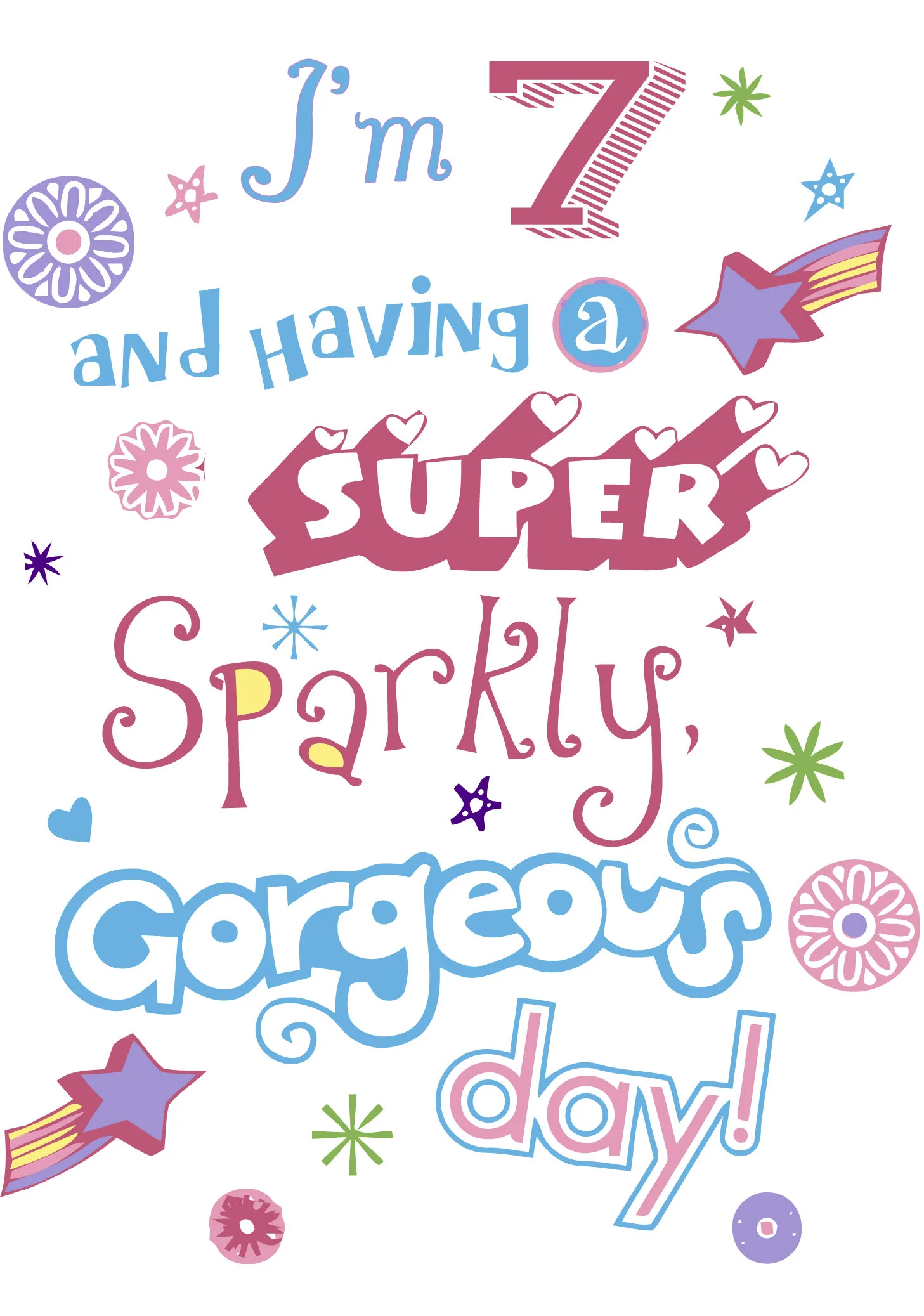 11 Gorgeous Printable Birthday Cards for 7 Year Olds (free ...