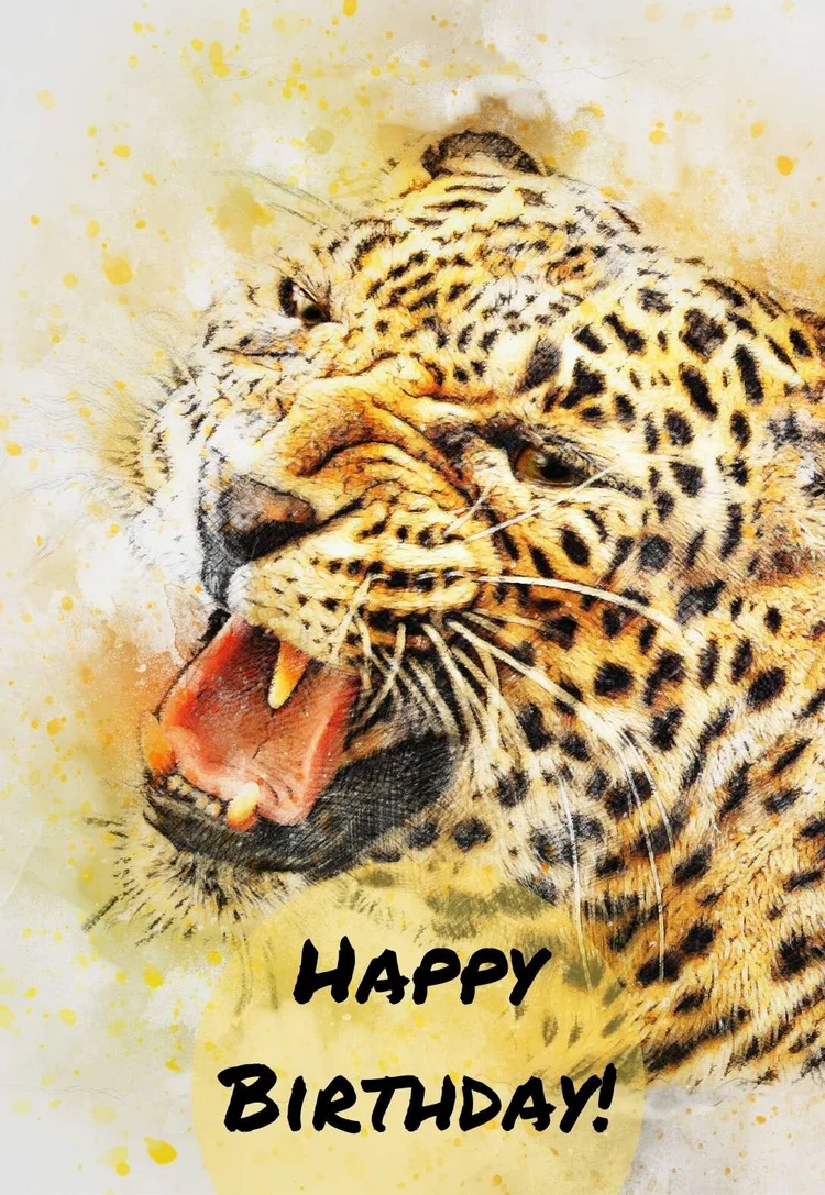 7 Awesome Leopard Print Birthday Cards (printable) — PRINTBIRTHDAY.CARDS