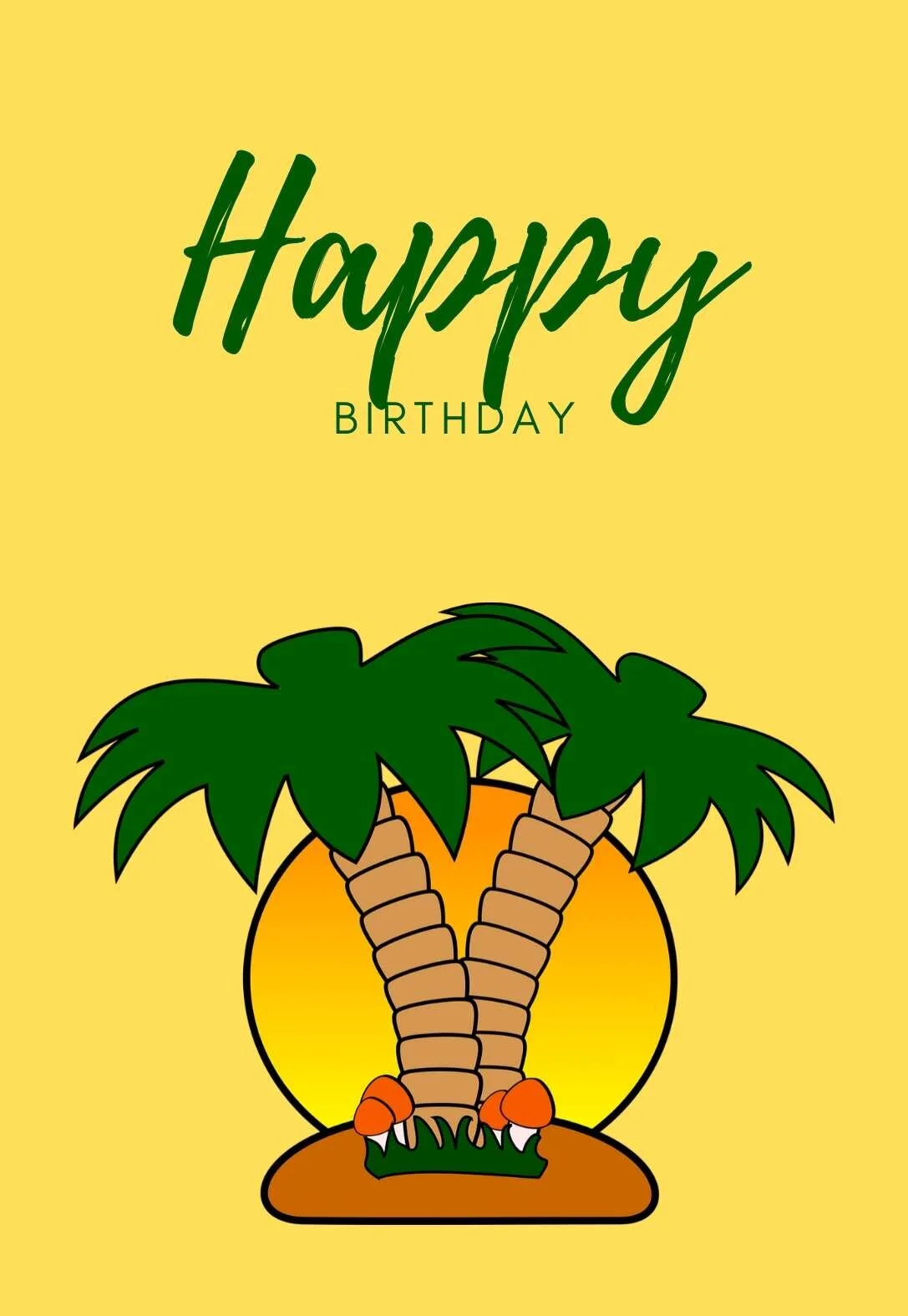 Palm Tree Printable Birthday Cards — PRINTBIRTHDAY.CARDS