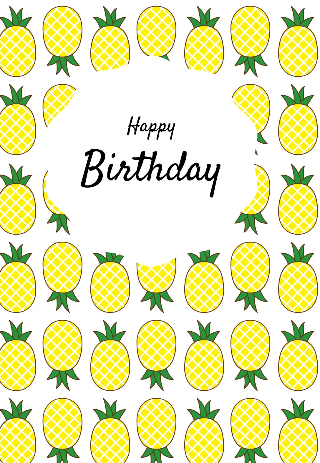Pineapple Printable Birthday Cards — PRINTBIRTHDAY.CARDS