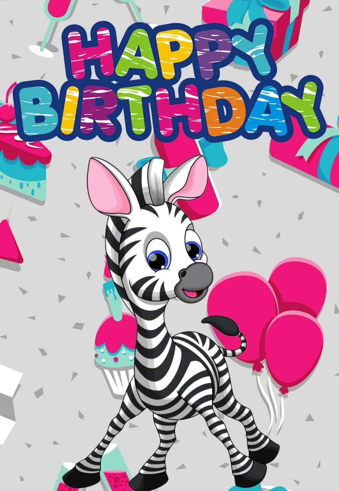 Zebra Printable Birthday Cards — PRINTBIRTHDAY.CARDS