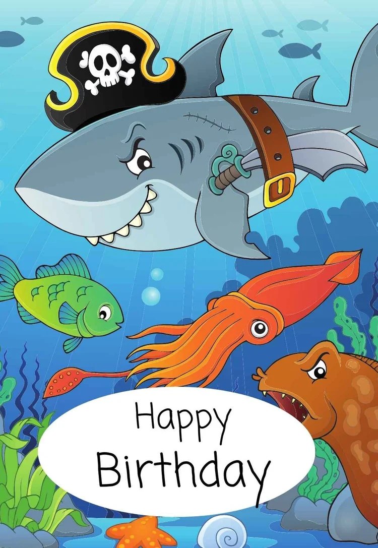 Sea Animals / Beach Printable Birthday Cards — PRINTBIRTHDAY.CARDS