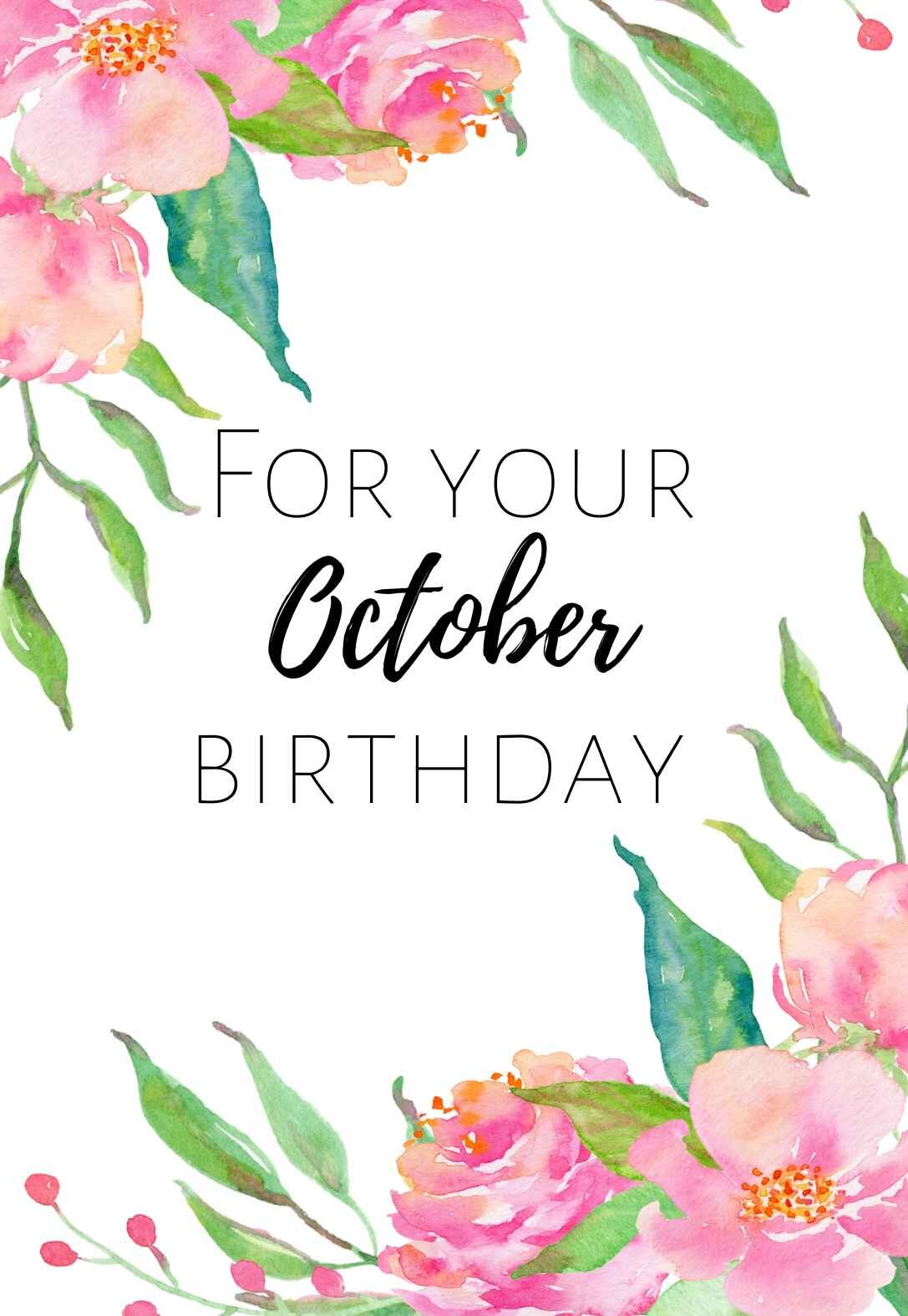 October Printable Birthday Cards — PRINTBIRTHDAY.CARDS