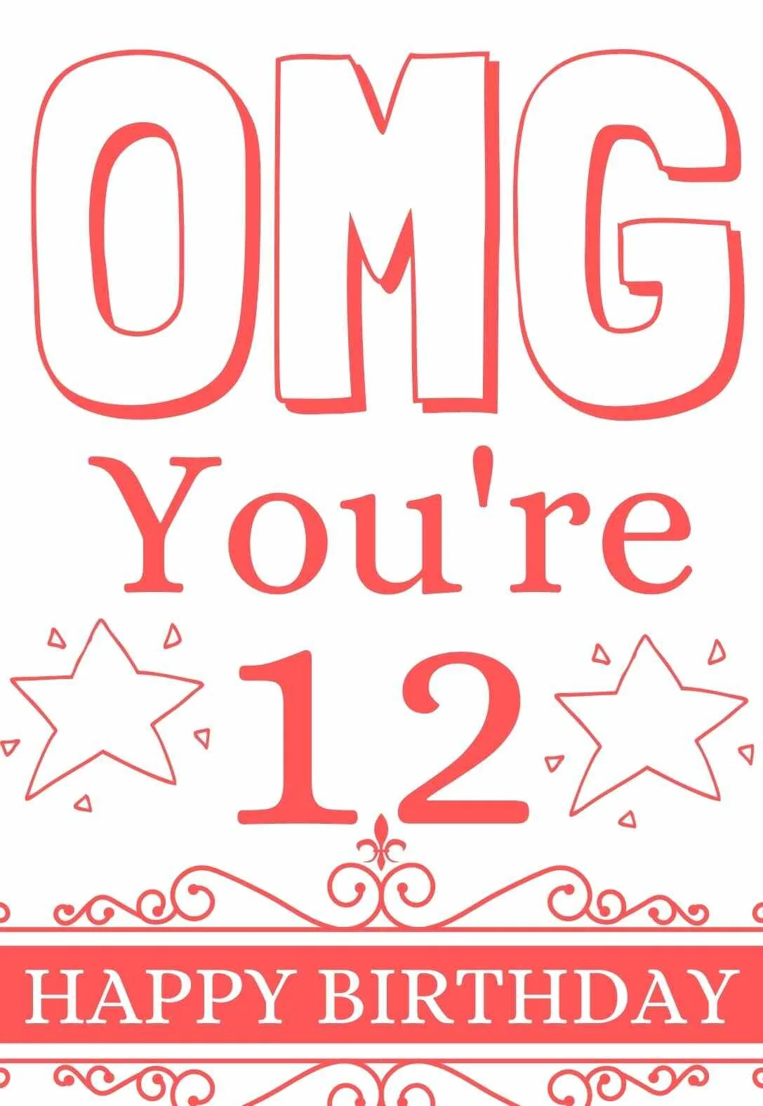 10 Gorgeous Printable Birthday Cards For 12 Year Olds free
