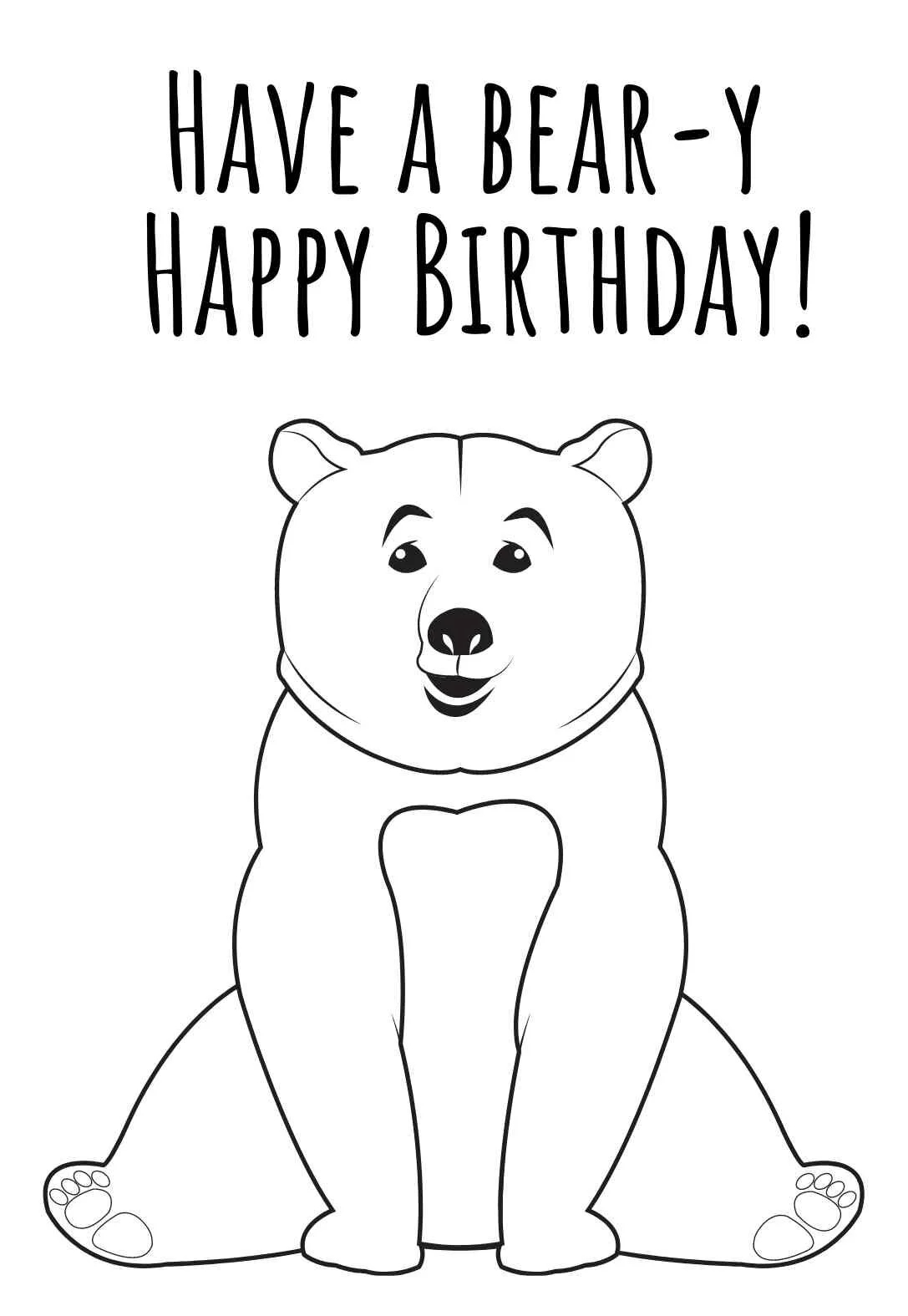 Animal Birthday Coloring Pages & Printable Cards (free) — PRINTBIRTHDAY ...