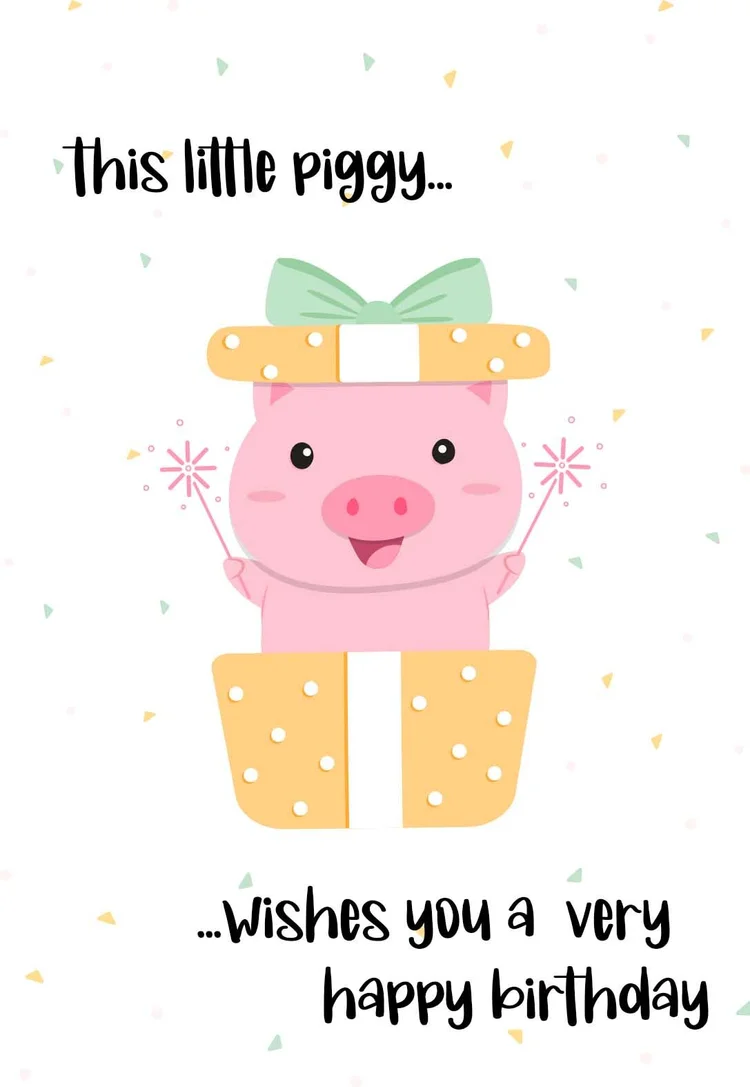 Piglet Birthday Coloring Pages & Cards (free) — PRINTBIRTHDAY.CARDS