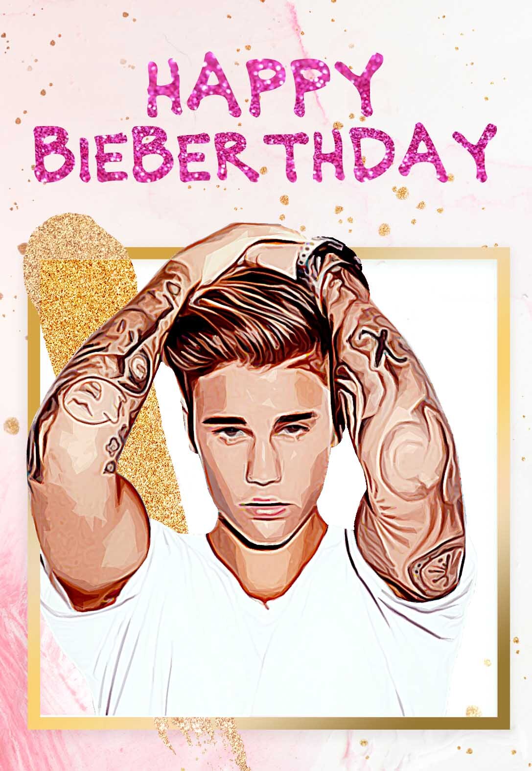 Justin Bieber Printable Birthday Cards — PRINTBIRTHDAY.CARDS