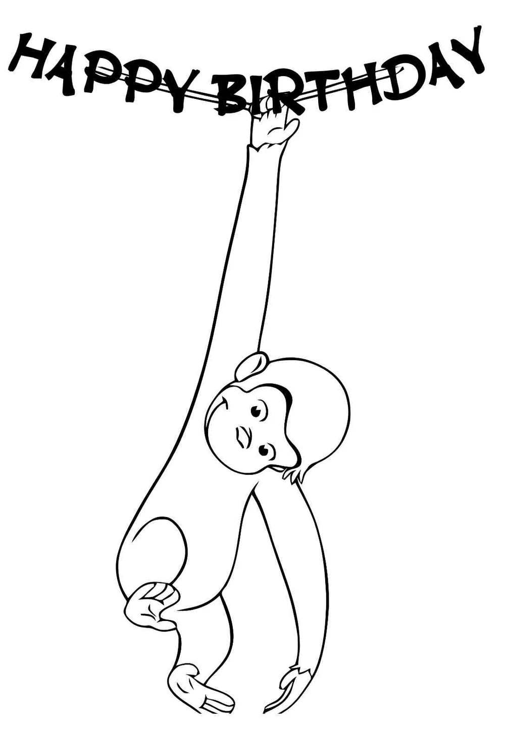 10 Fun Curious George Printable Coloring Pages & Cards (free ...