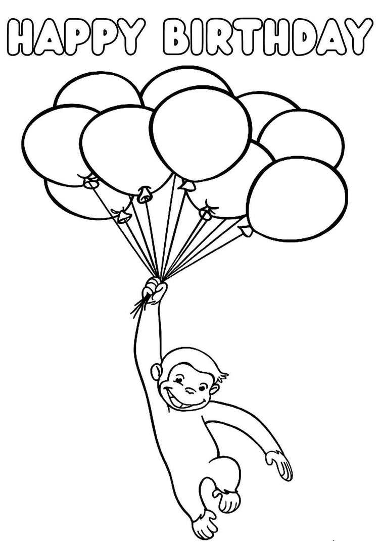 10 Fun Curious George Printable Coloring Pages & Cards (free ...