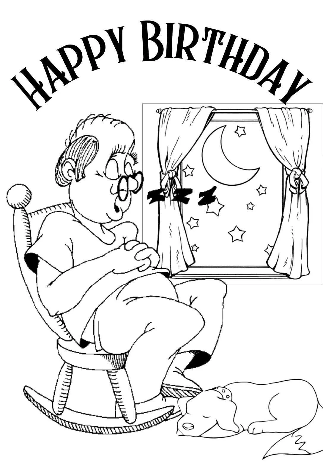 Grandpa Birthday Coloring Pages & Cards (free) — PRINTBIRTHDAY.CARDS