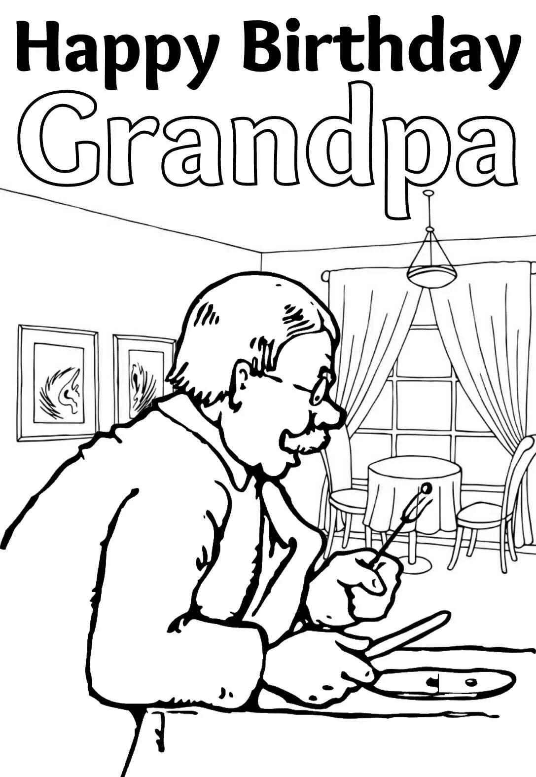 Grandpa Birthday Coloring Pages & Cards (free) — PRINTBIRTHDAY.CARDS