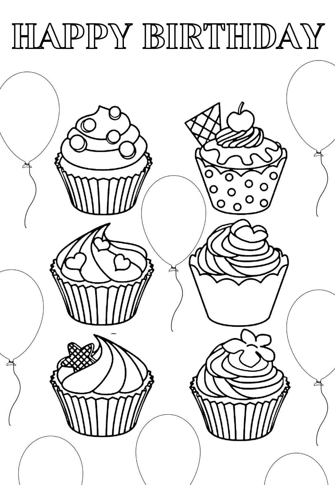 Cupcake Printable Birthday Cards (free) — PRINTBIRTHDAY.CARDS