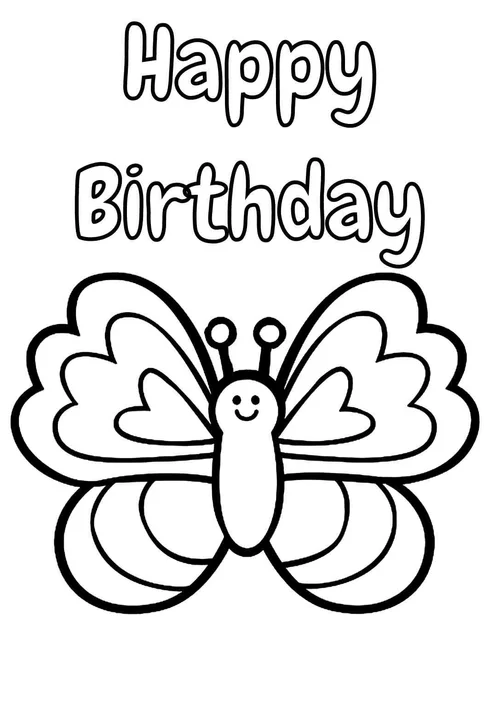 4 Beautiful Butterfly Printable Birthday Cards/Templates (free ...