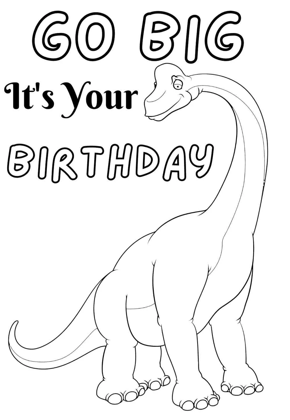 10 Gnarly Dinosaur Birthday Coloring Pages & Cards (free ...