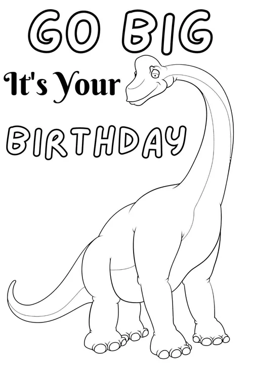 10 Gnarly Dinosaur Birthday Coloring Pages & Cards (free ...