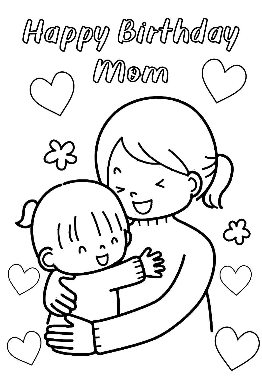 10+ Fun Birthday Coloring Pages For Mom + CARDS (free) — PRINTBIRTHDAY ...